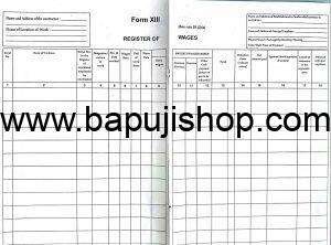 New Form XIII Register of Wages - Bapuji Mumbai (since 1948)