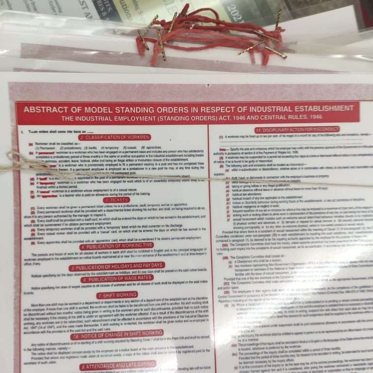 Abstracts of Labour Laws - To be Displayed on Notice Board 2025