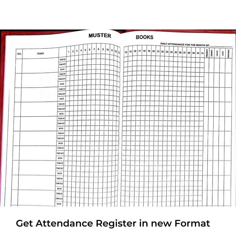 Attendance Register - For Office Staff Bapuji Mumbai (since 1948)