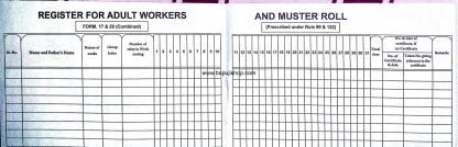 Register of adult workers muster roll - Bapuji best stationery(since 1948)