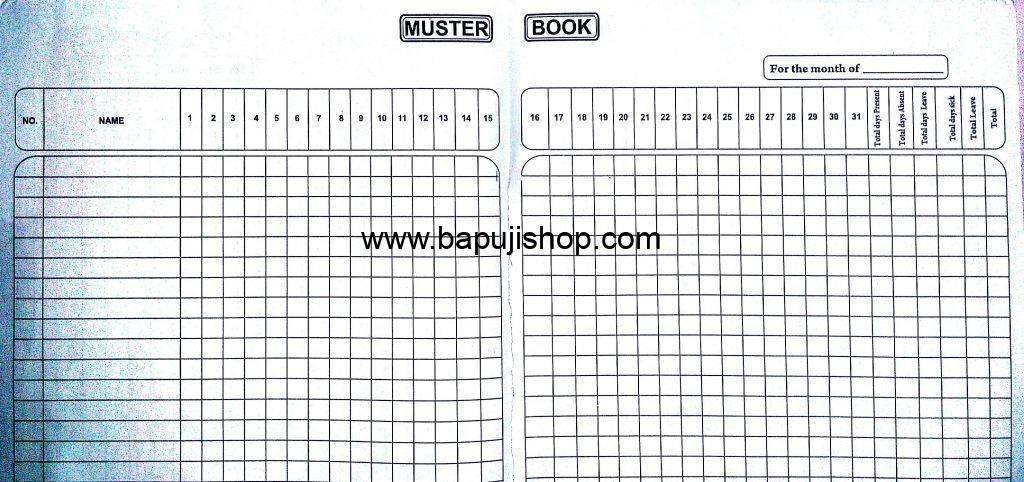 Hajri register book - From Bapuji Stationery Mart(since 1948)