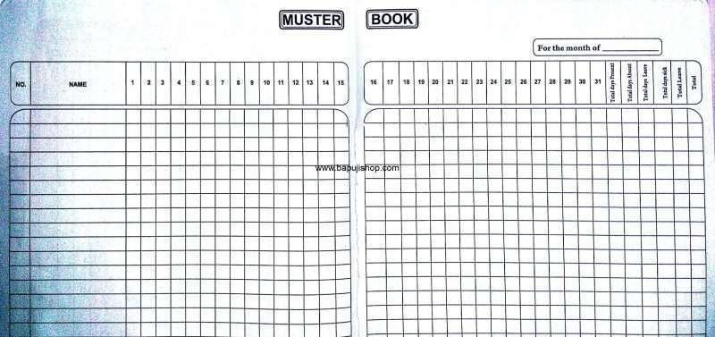 Hajri register book - From Bapuji Stationery Mart(since 1948)