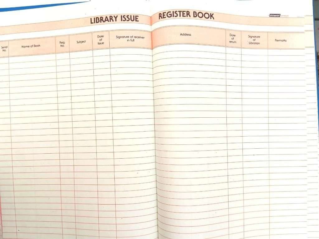 Get New Format Library Book Issue Register - Bapuji (since 1948)