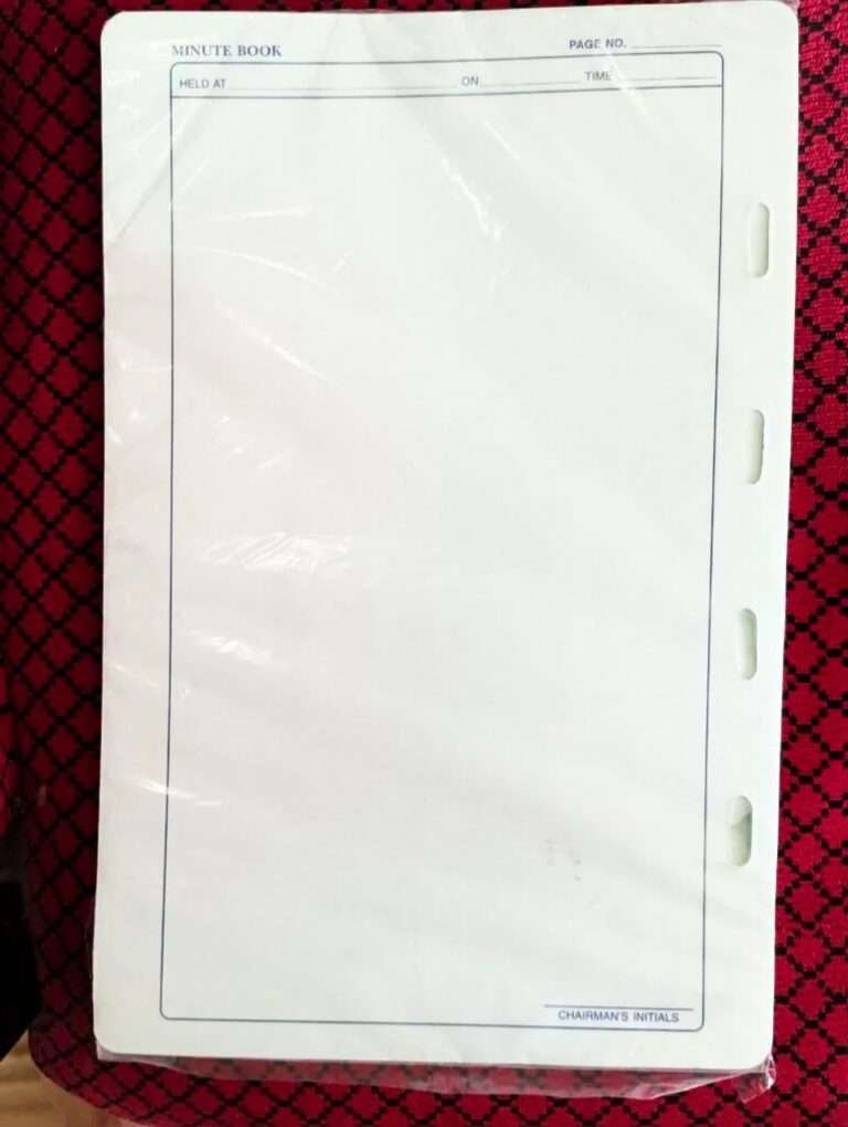 Minutes Book of Company - 100 Paper Sheets from Bapuji Mumbai