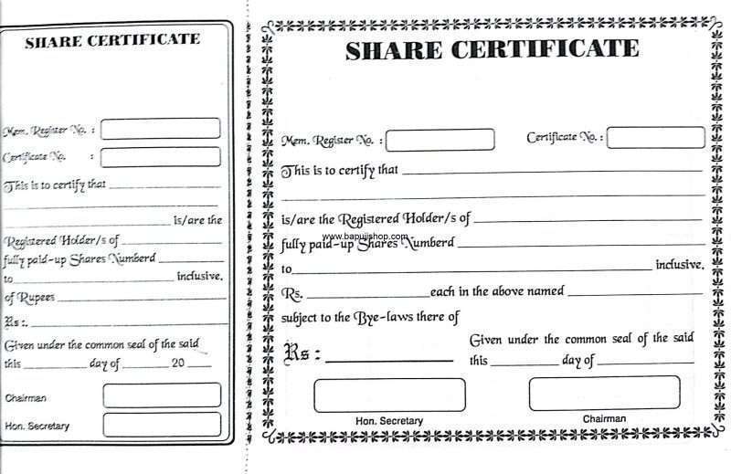 Share Certificate Template Companies House