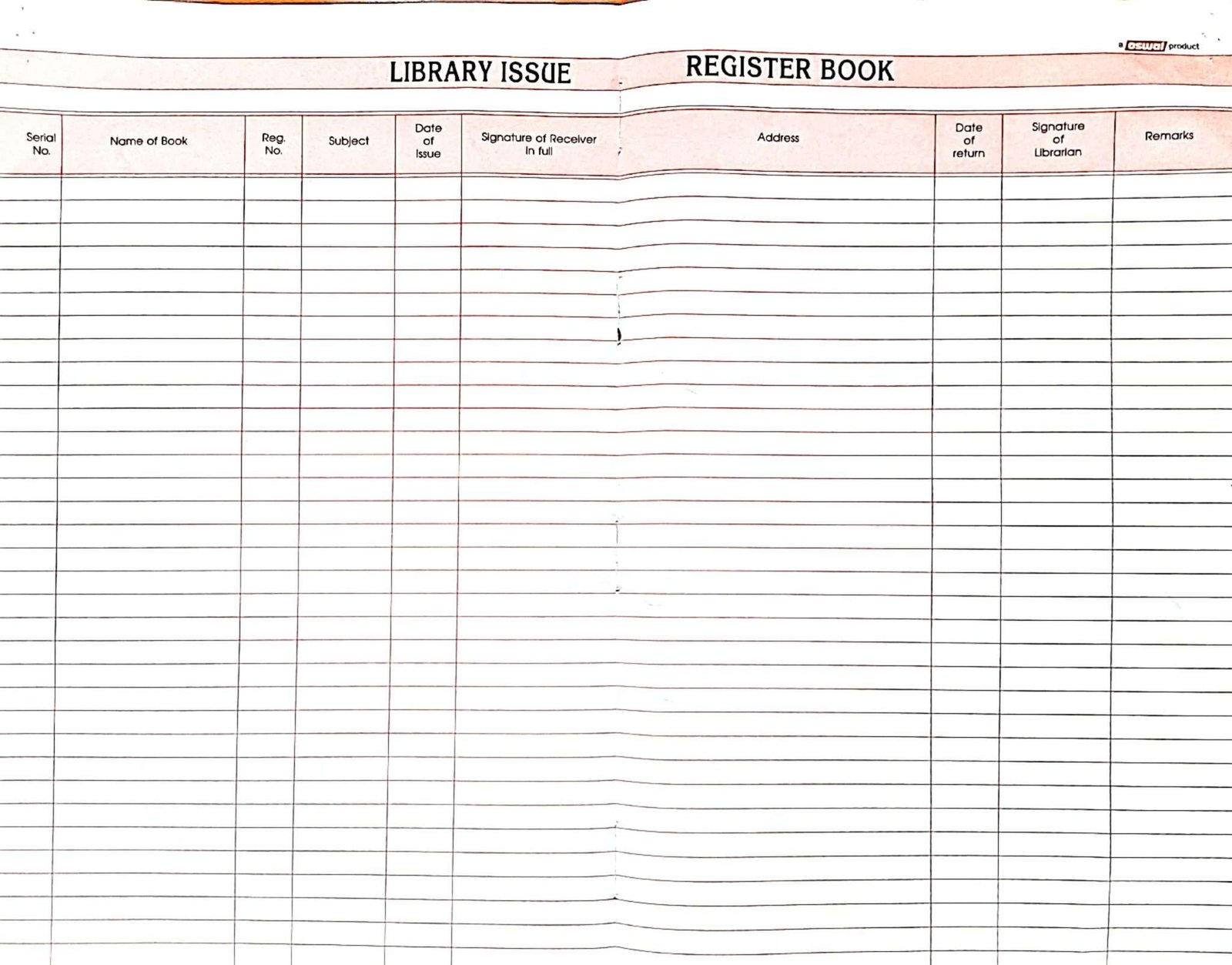 Book Issue Register for Schools, Colleges, Libraries - Mumbai Shop