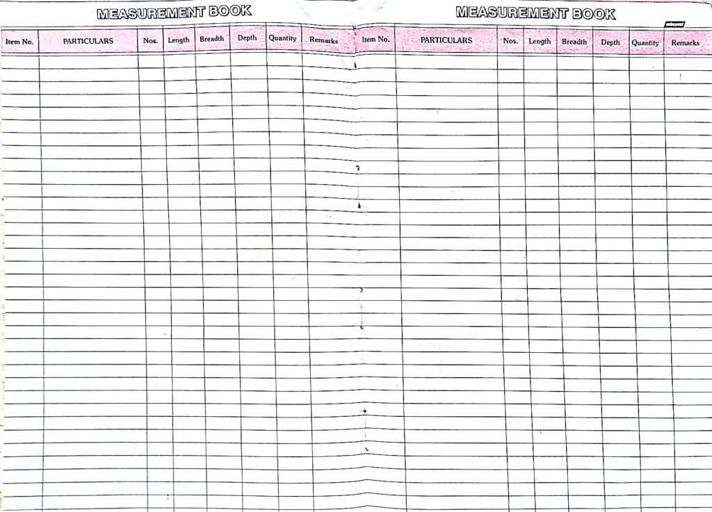 Measurement Book Civil Engineering - For Mumbai